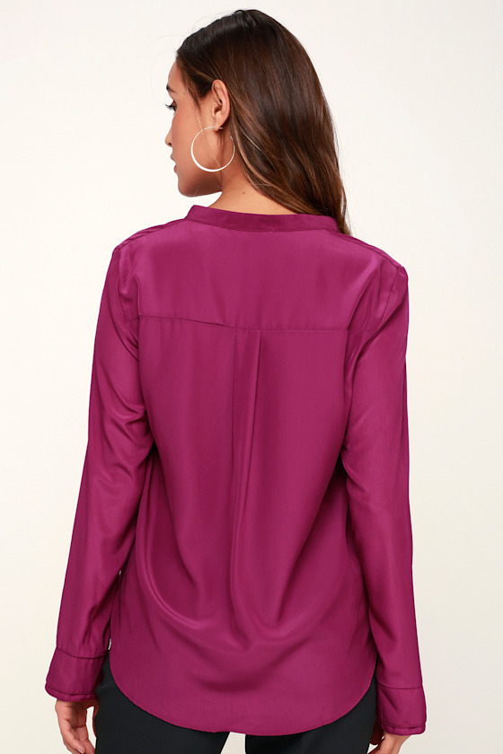 Chic Magenta Top - Magenta Long Sleeve Top - Blouse - Office Top - Lulus