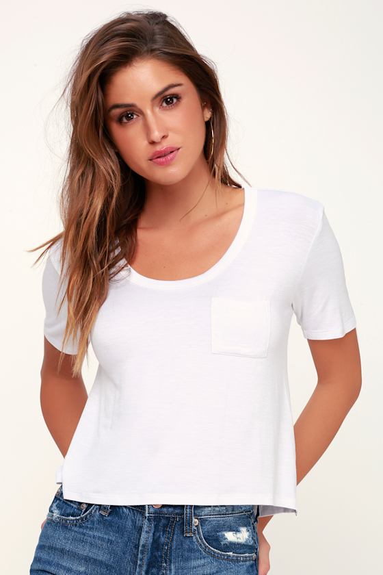 Rhythm My Tee - White T-Shirt -Pocket T-Shirt - Basic White Tee - Lulus