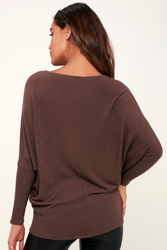 Cute Washed Plum Top - Dolman Sleeve Top - Dolman Sweater Top - Lulus