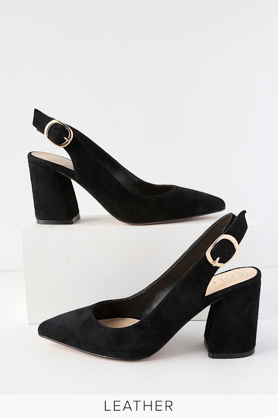 Sole Society Trudie - Black Pumps - Slingback Pumps - Lulus