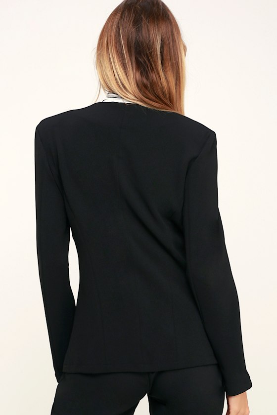 Chic Black Blazer - Classic Blazer - Stretch-Woven Blazer - Lulus