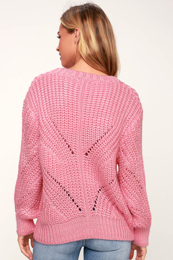 LUSH - Pink Sweater - Oversized Sweater - Chunky Knit Sweater - Lulus