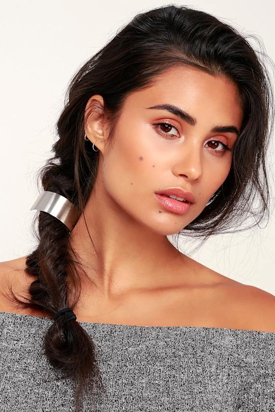 Cool Silver Hair Clip - Silver Ponytail Hair Clip - Ponytail Clip