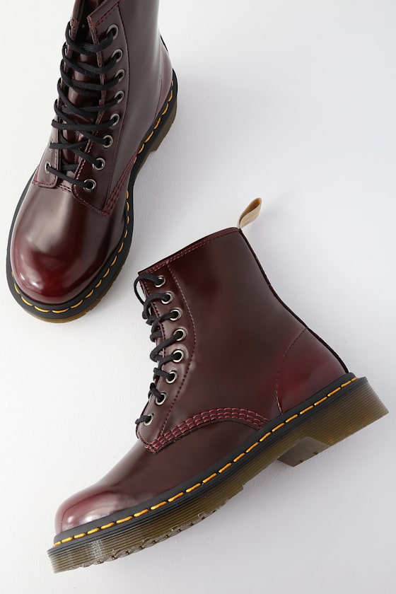 Dr. Martens 1460 Pascal - Cherry Red Boots - Vegan Leather Boots