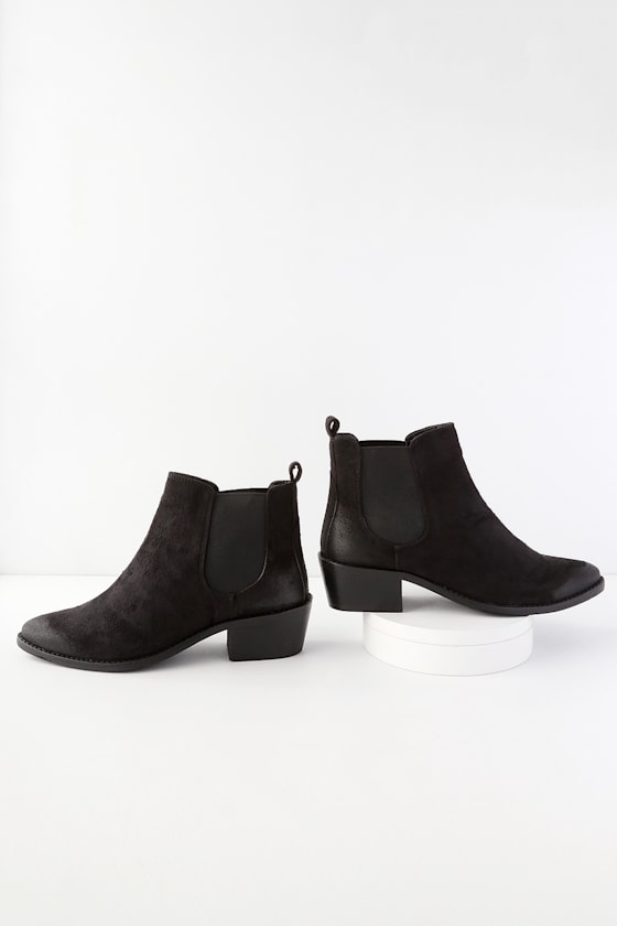 Report Kira Booties - Black Ankle Booties - Oil-Rubbed Booties - Lulus