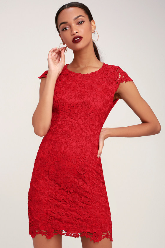 Chic Red Lace Dress Backless Lace Dress Backless Dress Lulus