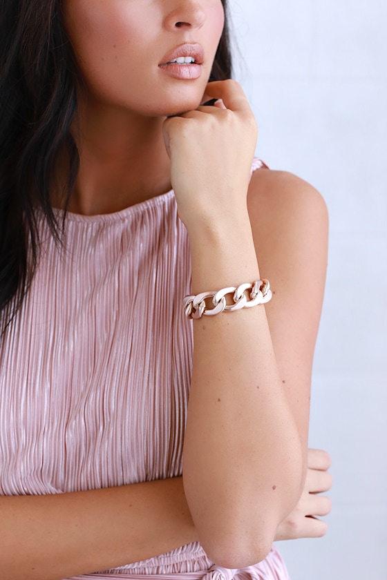 Trendy Rose Gold Bracelet - Chain Bracelet - Chunky Bracelet - Lulus