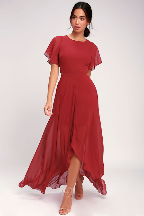 Ali & Jay Bohemian Rhapsody - Brick Red Dress - High-Low Dress - Lulus