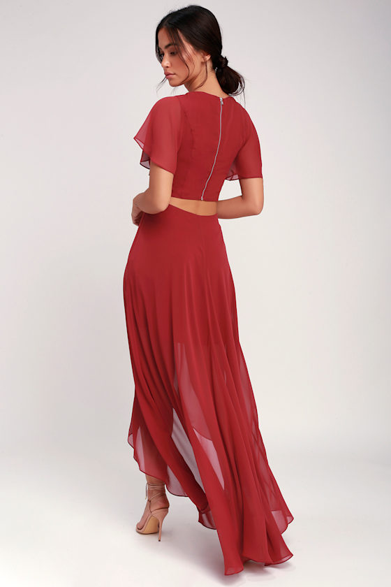 Ali & Jay Bohemian Rhapsody - Brick Red Dress - High-Low Dress - Lulus