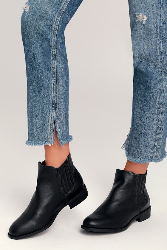 Cute Black Ankle Booties - Vegan Leather Booties - Black Booties - Lulus