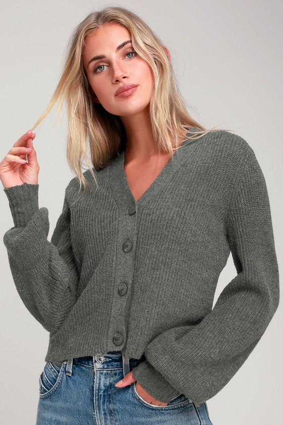 Cute Charcoal Grey Sweater Cardigan Sweater Button Up Sweater Lulus