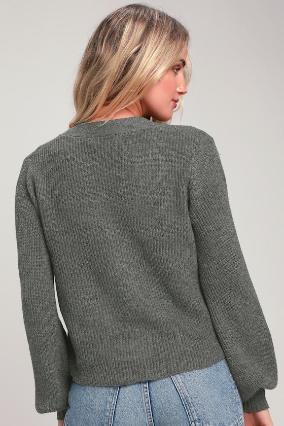 Cute Charcoal Grey Sweater - Cardigan Sweater - Button-Up Sweater - Lulus