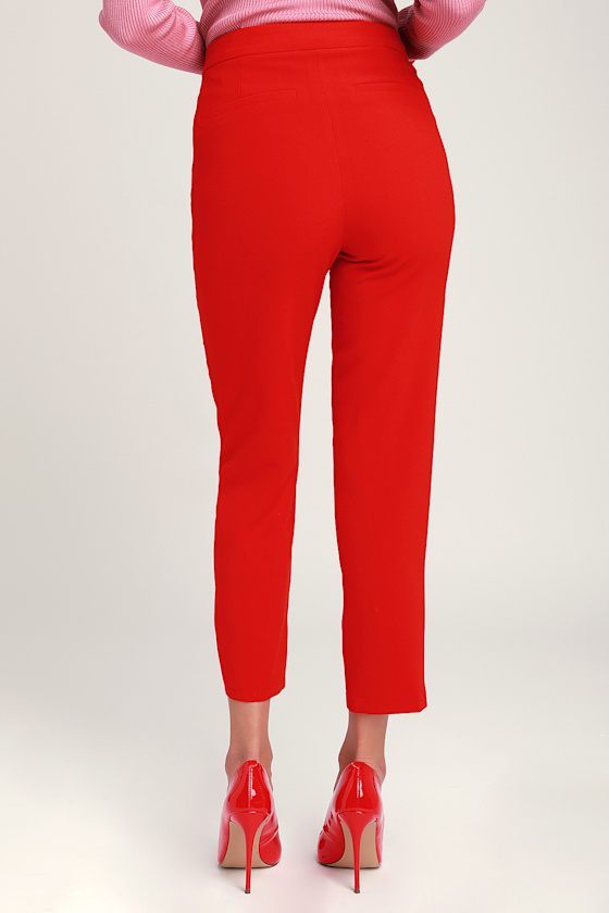 Chic Red Pants - Trouser Pants - Dress Pants - Ankle Pants - Lulus