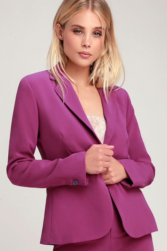 Chic Magenta Blazer - Office Blazer - Tuxedo Blazer - Blazer - Lulus