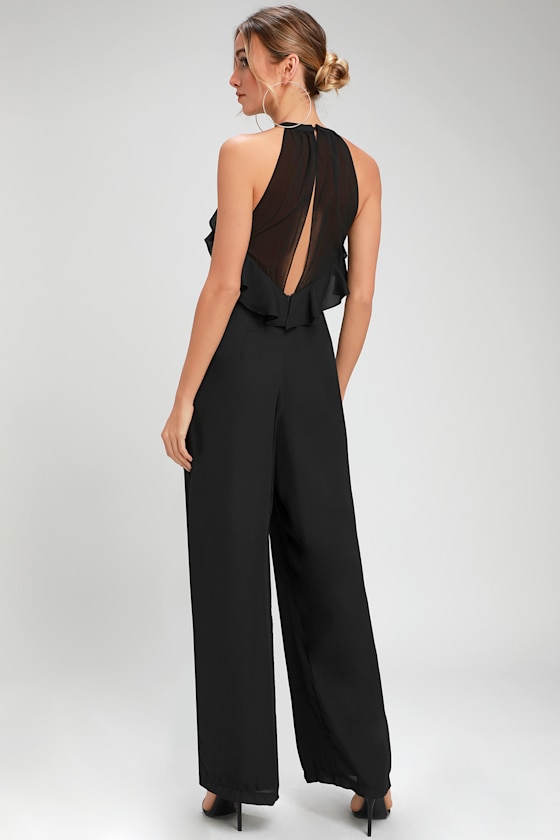 Formal Jumpsuit - Ruffled Jumpsuit - Chic Black Jumpsuit - Lulus