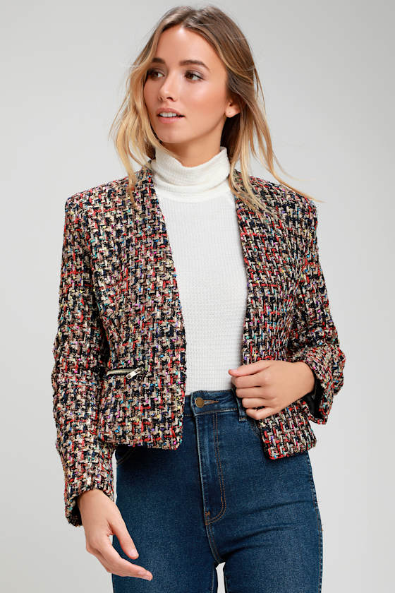 Luxe Jacket - Cropped Jacket - Gold Jacket - Tweed Jacket - Lulus
