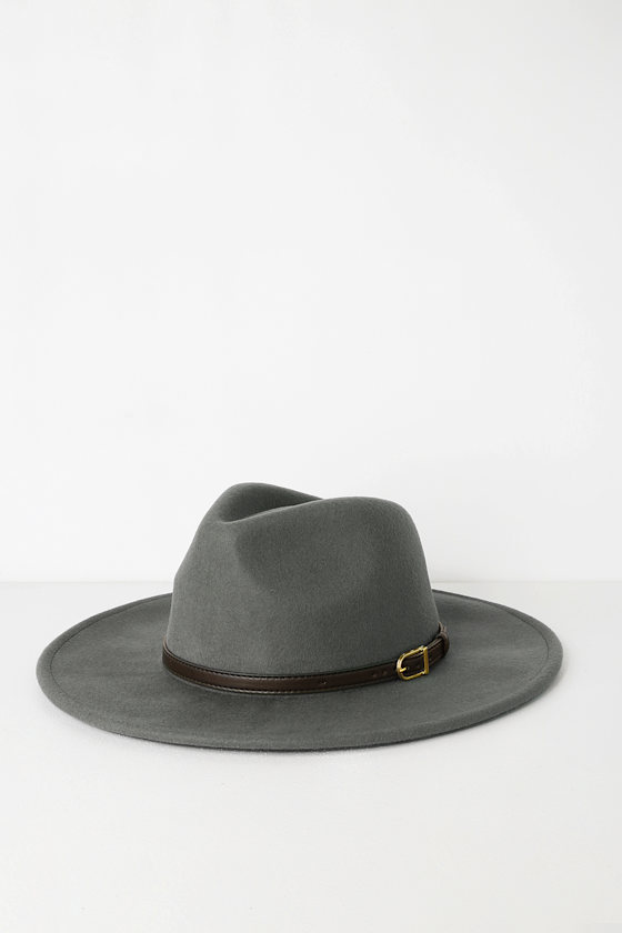Cute Grey Hat - Wool Hat - Felted Wool Fedora Hat - Hat - Lulus