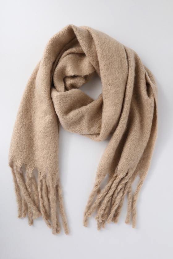 Cute Beige Scarf - Cozy Beige Scarf - Fuzzy Beige Scarf - Lulus