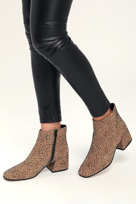 Sole Society Tashia - Velvet Booties - Cheetah Print Booties - Lulus