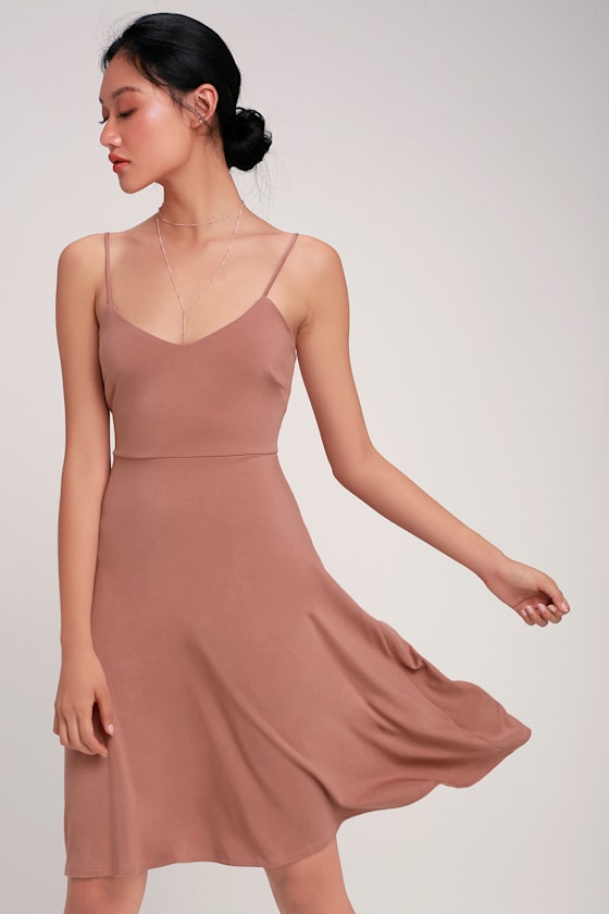 Cute Mauve Pink Skater Dress - Midi Dress - Midi Skater Dress - Lulus