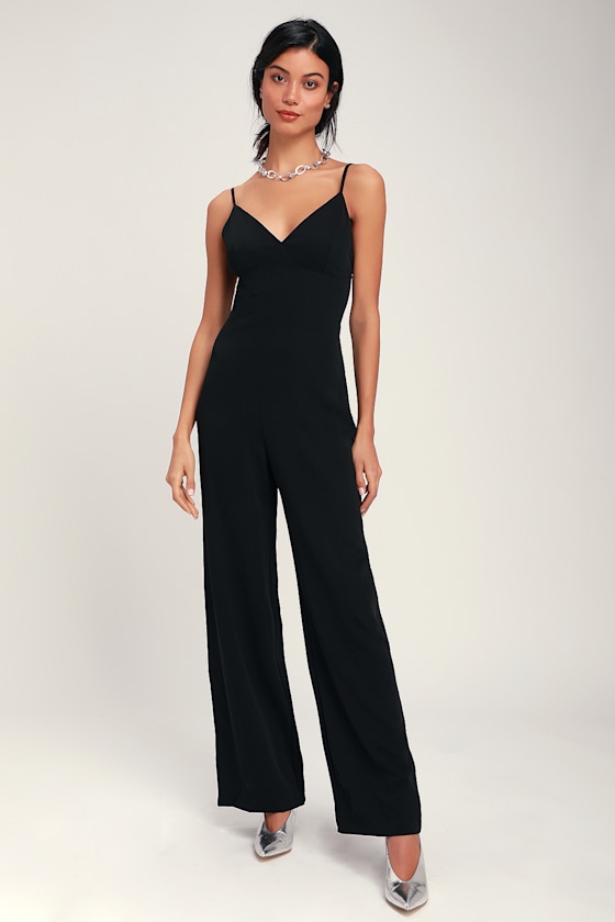 Sexy Black Jumpsuit - Wide-Leg Jumpsuit - High-Waisted Jumpsuit - Lulus