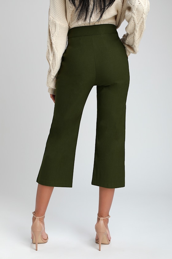 Classic Olive Green Pants - Cropped Pants - Trouser Pants - Lulus