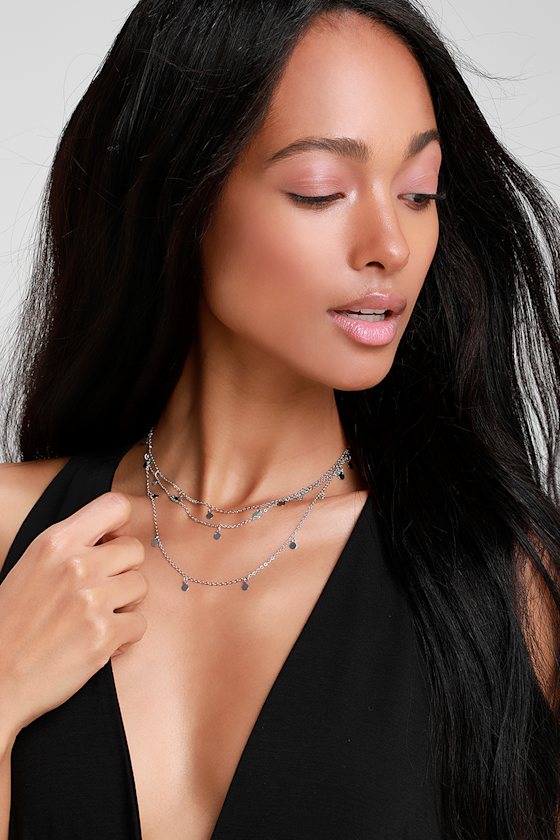 Boho Layered Necklace - Silver Layered Necklace - Silver Necklace - Lulus