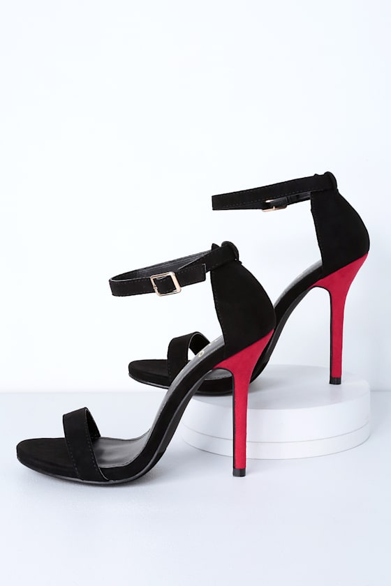 Chic Stilettos - Color Block Heels - Black and Red Heels - Lulus
