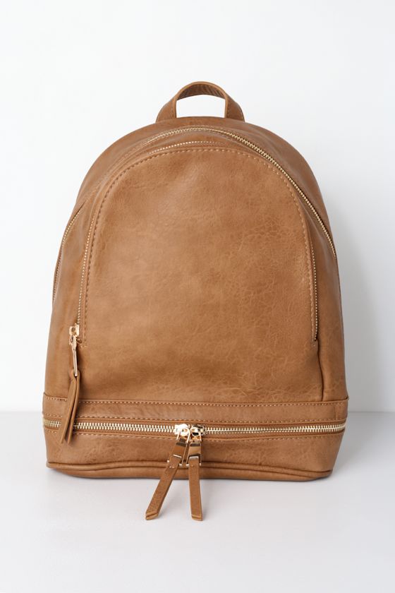 Chic Tan Backpack - Vegan Leather Backpack - Mini Backpack - Lulus