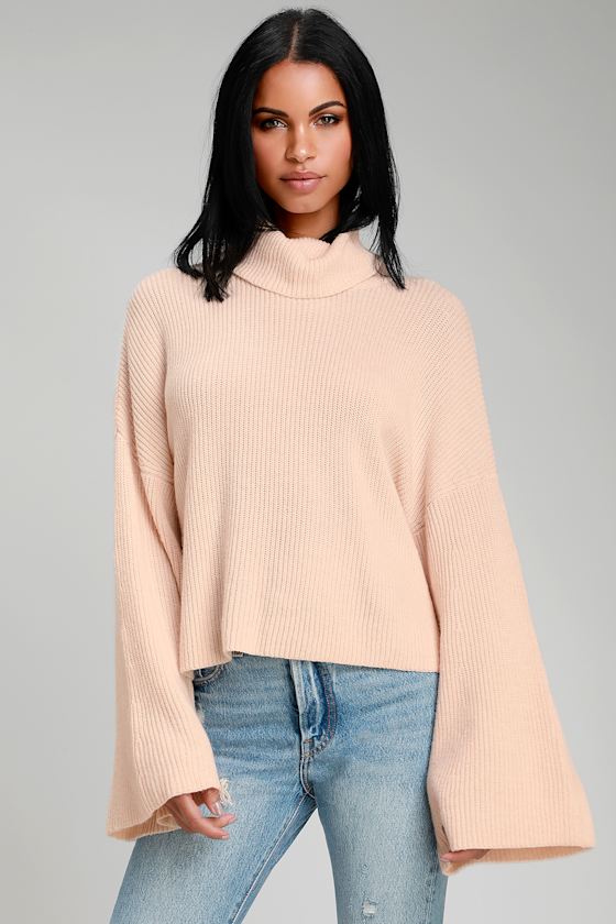 Cute Cream Turtleneck Sweater - Knit Sweater - Knit Turtleneck - Lulus