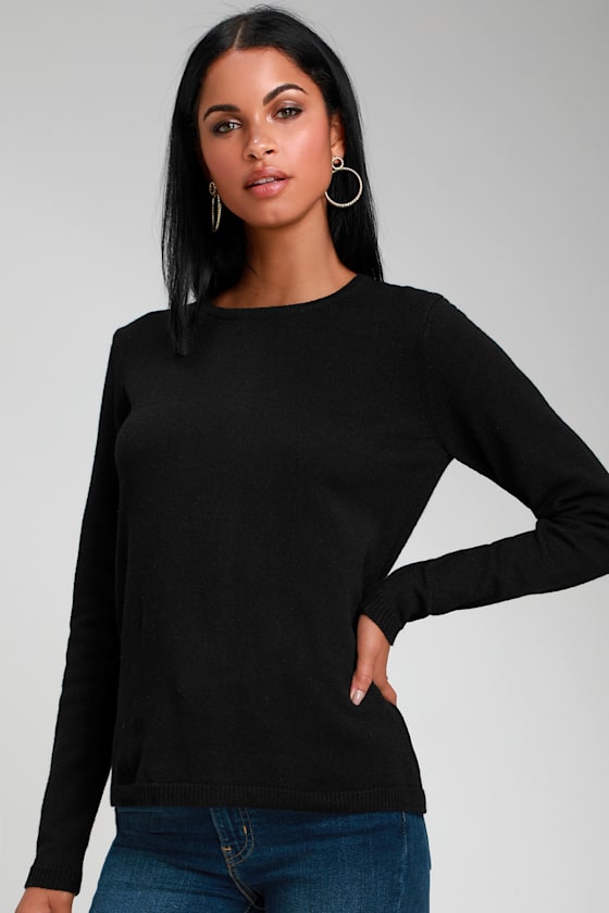 Cute Black Sweater - Button Back Sweater - Sweater Top - Lulus