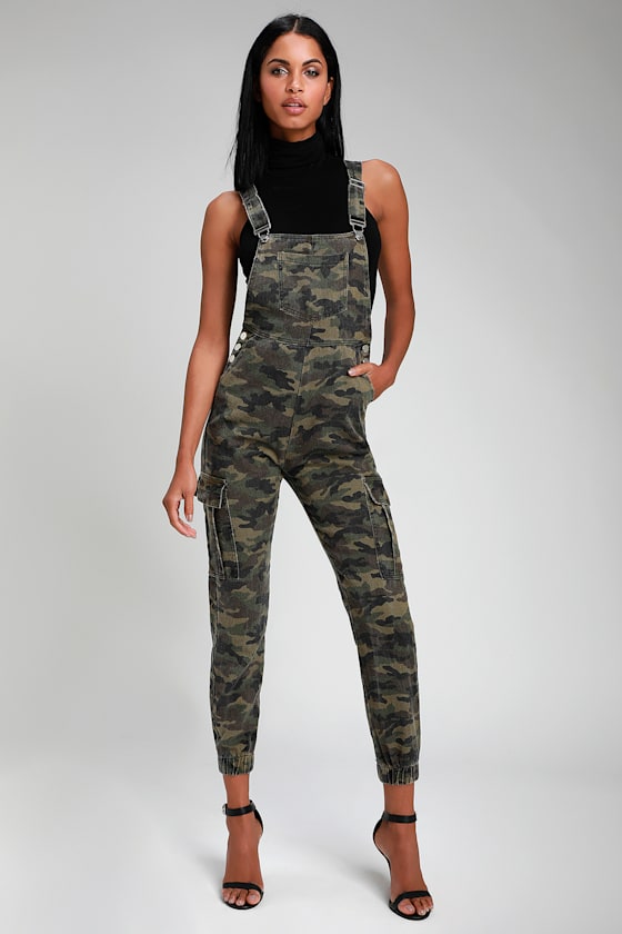 Cool Camo Print Overalls - Green Camo Overalls - Jogger Overalls - Lulus