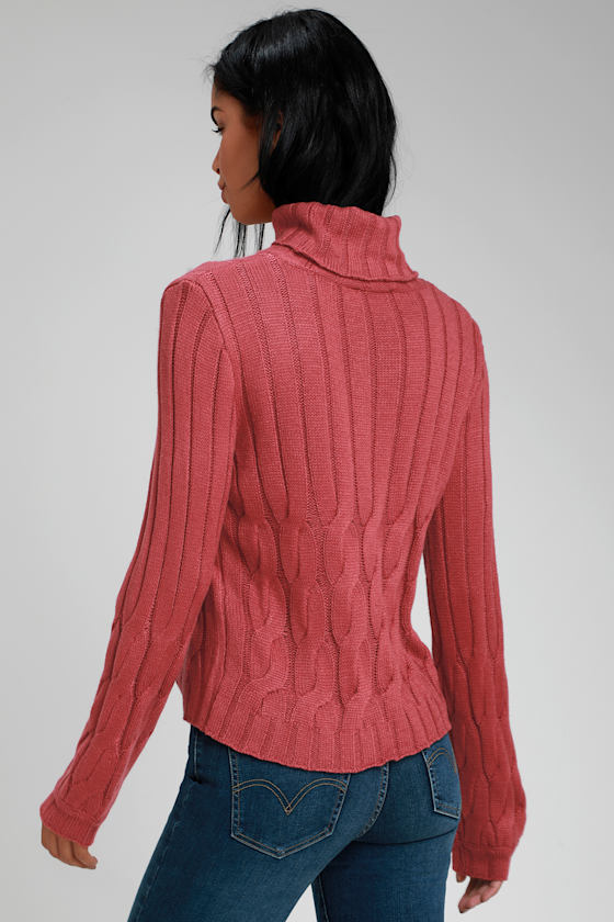 Cute Rusty Rose Sweater Turtleneck Sweater Sweater Lulus
