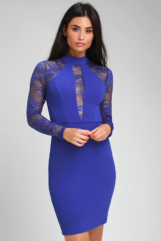 Sexy Royal Blue Dress - Bodycon Dress - Lace Dress - Blue Dress - Lulus