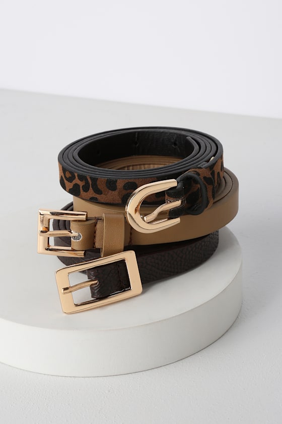 Trendy Belt Set - Brown Multi Belt Set - Vegan Leather Belt Set - Lulus