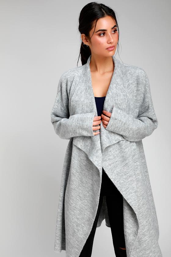 Cute Grey Cardigan - Draping Cardigan - Oversized Cardigan - Lulus