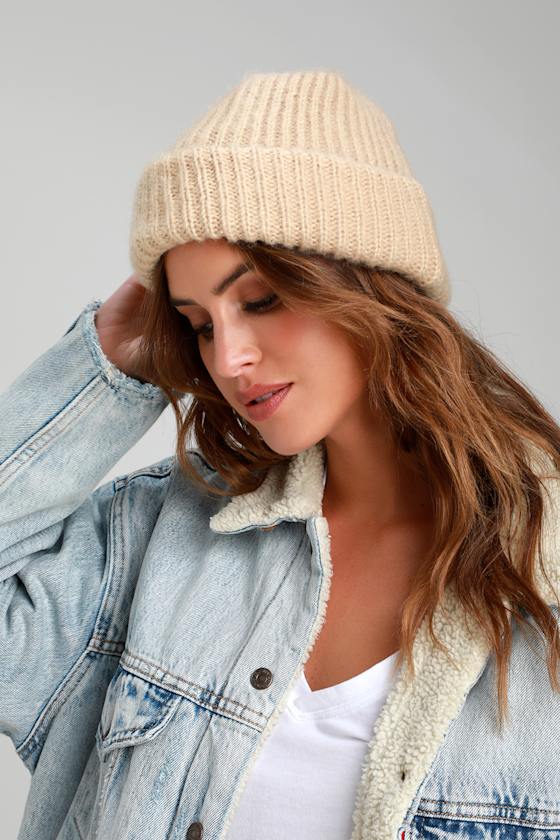 Cute Tan Beanie - Light Brown Beanie - Knit Beanie - Fuzzy Beanie - Lulus