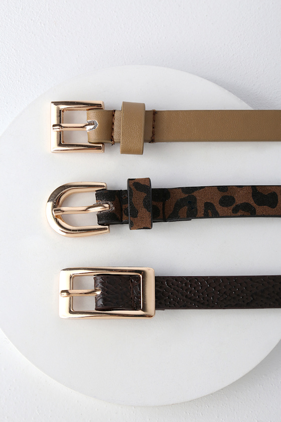 Trendy Belt Set - Brown Multi Belt Set - Vegan Leather Belt Set - Lulus