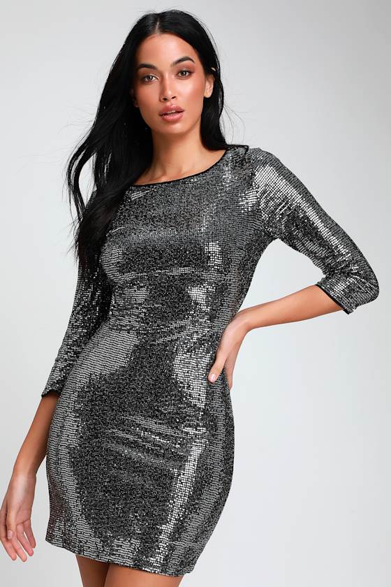 Sexy Silver Dress - Sequin Dress - Bodycon Dress - Party Dress - Lulus