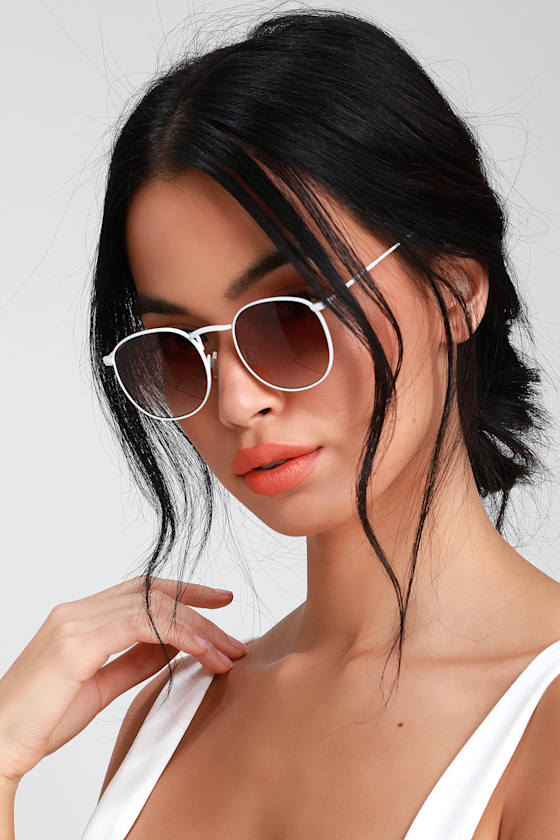 Cool White Wireframe Sunglasses - White Sunglasses - Sunnies - Lulus