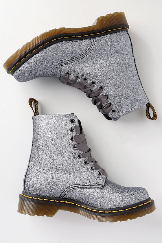 Dr. Martens 1460 Pascal - Pewter Glitter Boots - Vegan Boots - Lulus