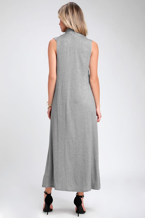 Cute Sleeveless Duster - Heather Grey Vest - Heather Grey Duster - Lulus