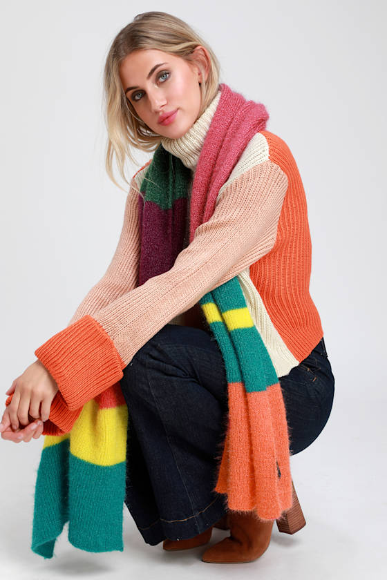 Cute Rainbow Scarf - Multi Colored Scarf - Blanket Scarf - Lulus