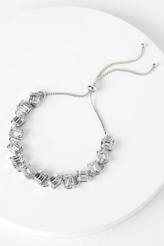 Cute Rhinestone Bracelet - Silver Bracelet - Silver Bracelet - Lulus