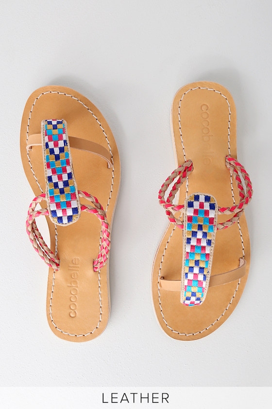 Cocobelle Cali Arrow Sandals - Flat Sandals - Multi Color Sandals - Lulus
