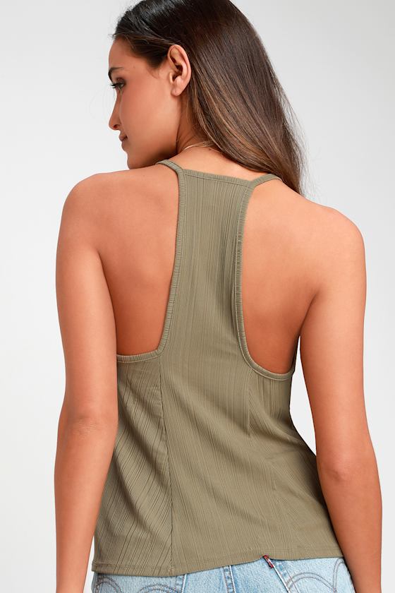 Free People Slinky Slink - Olive Tank Top - Racerback Tank Top - Lulus
