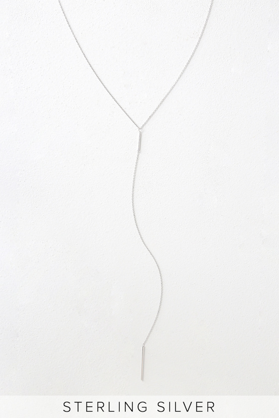 Elegant Sterling Silver Necklace - Drop Necklace - Bar Necklace - Lulus