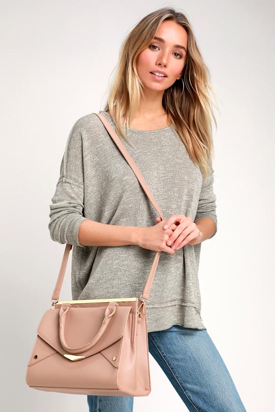 Cute Taupe Handbag - Spacious Handbag - Tote Handle Handbag - Lulus