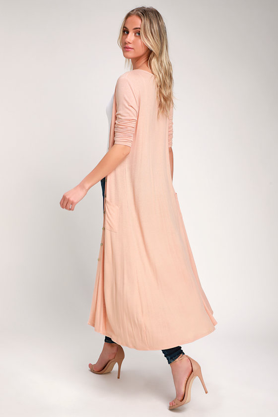 Chic Tan Cardigan Sweater - Longline Cardigan - Ribbed Duster - Lulus