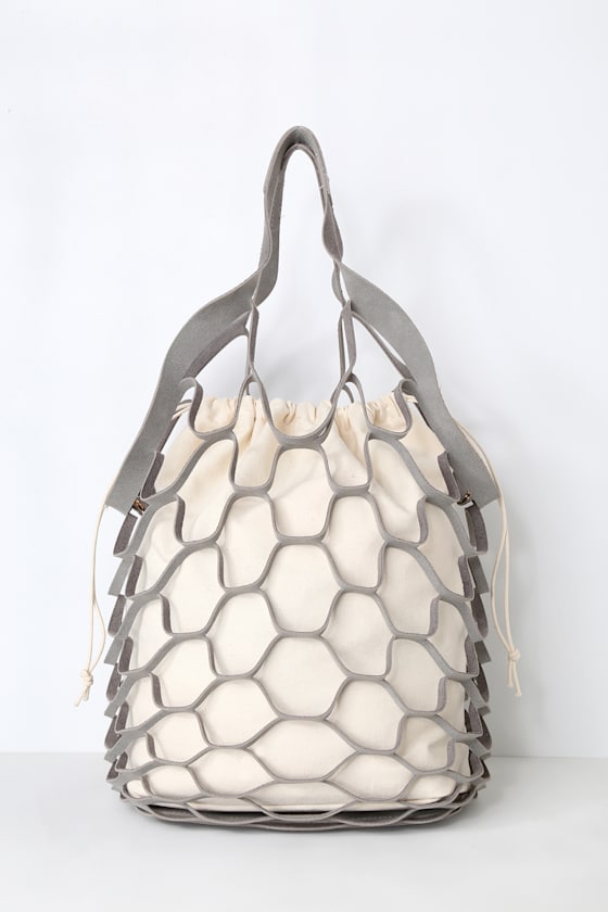 Cute Net Tote - Grey Tote - Open Net Bag - Tote Bag - Lulus